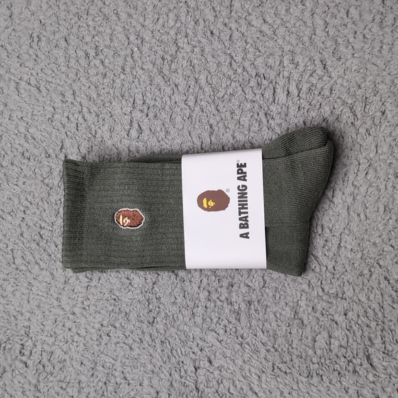 Bape | Underwear & Socks | Bape Crew Socks Embroidered Ape Head Mens ...